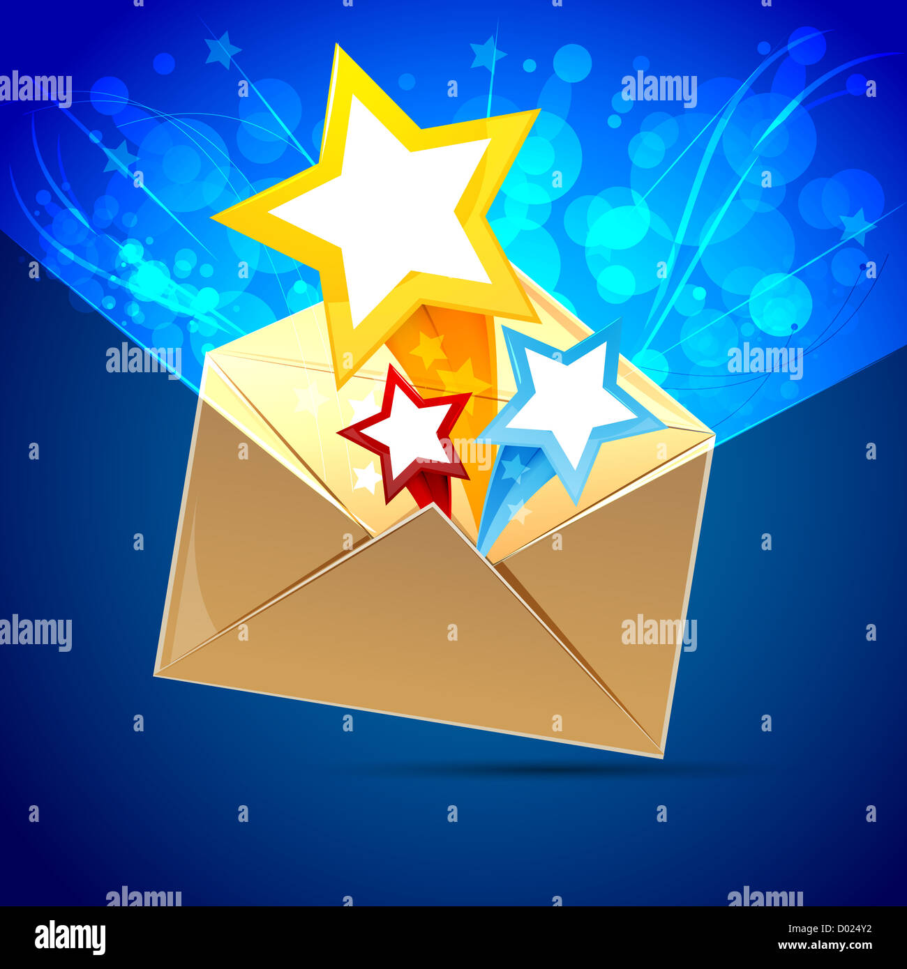 illustration of letter with stars Stock Photo - Alamy