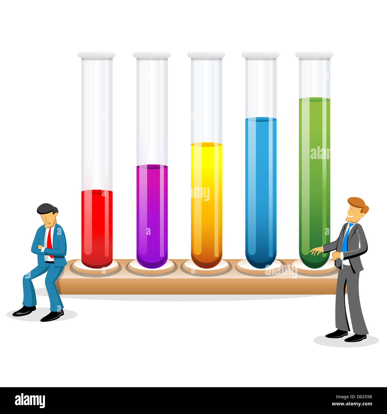 illustration of scientists with test tubes on white background Stock ...