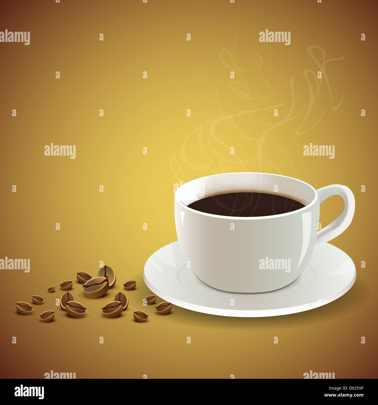 illustration of coffee on abstract background Stock Photo - Alamy