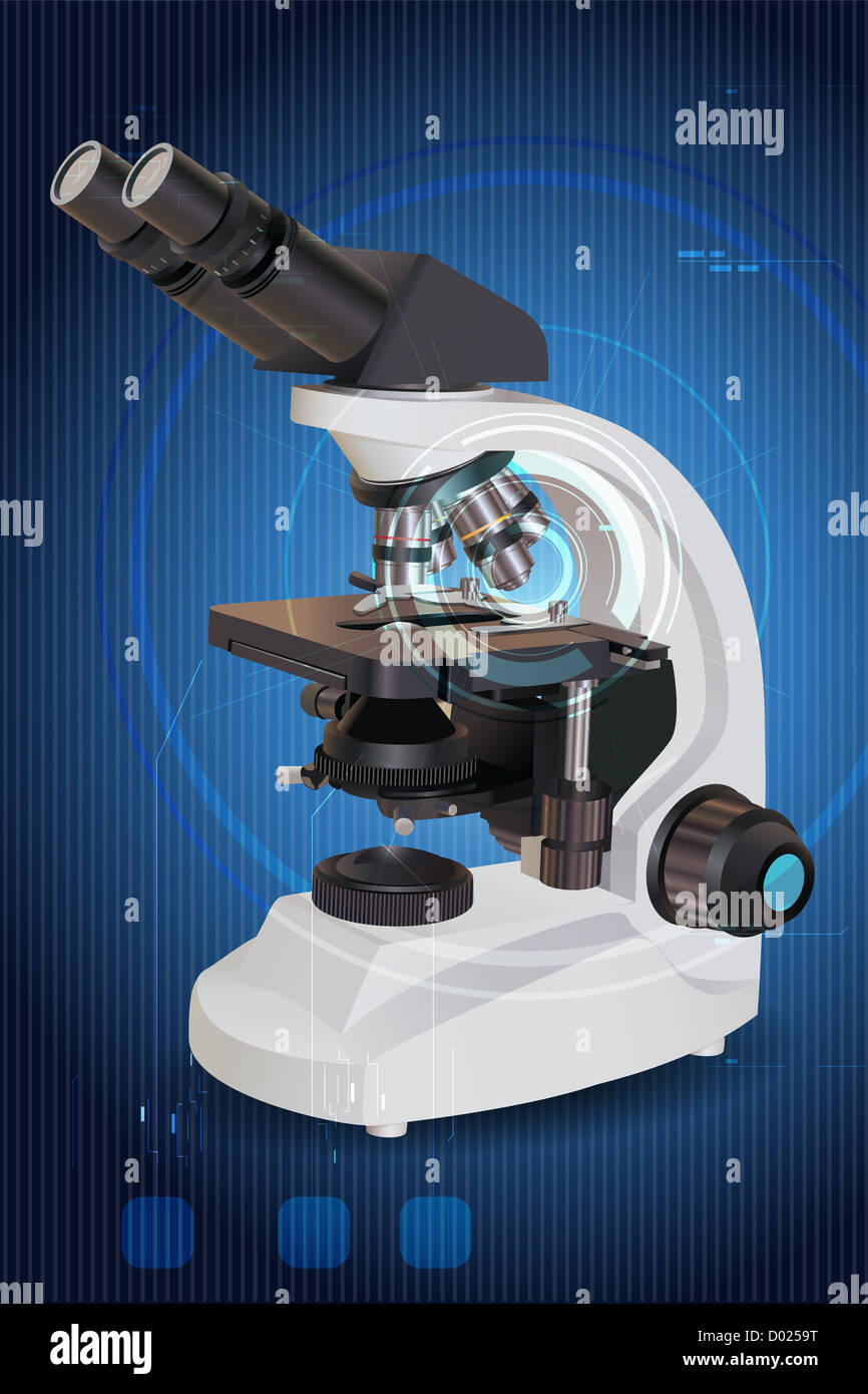 illustration of microscope on abstract vector background Stock Photo ...