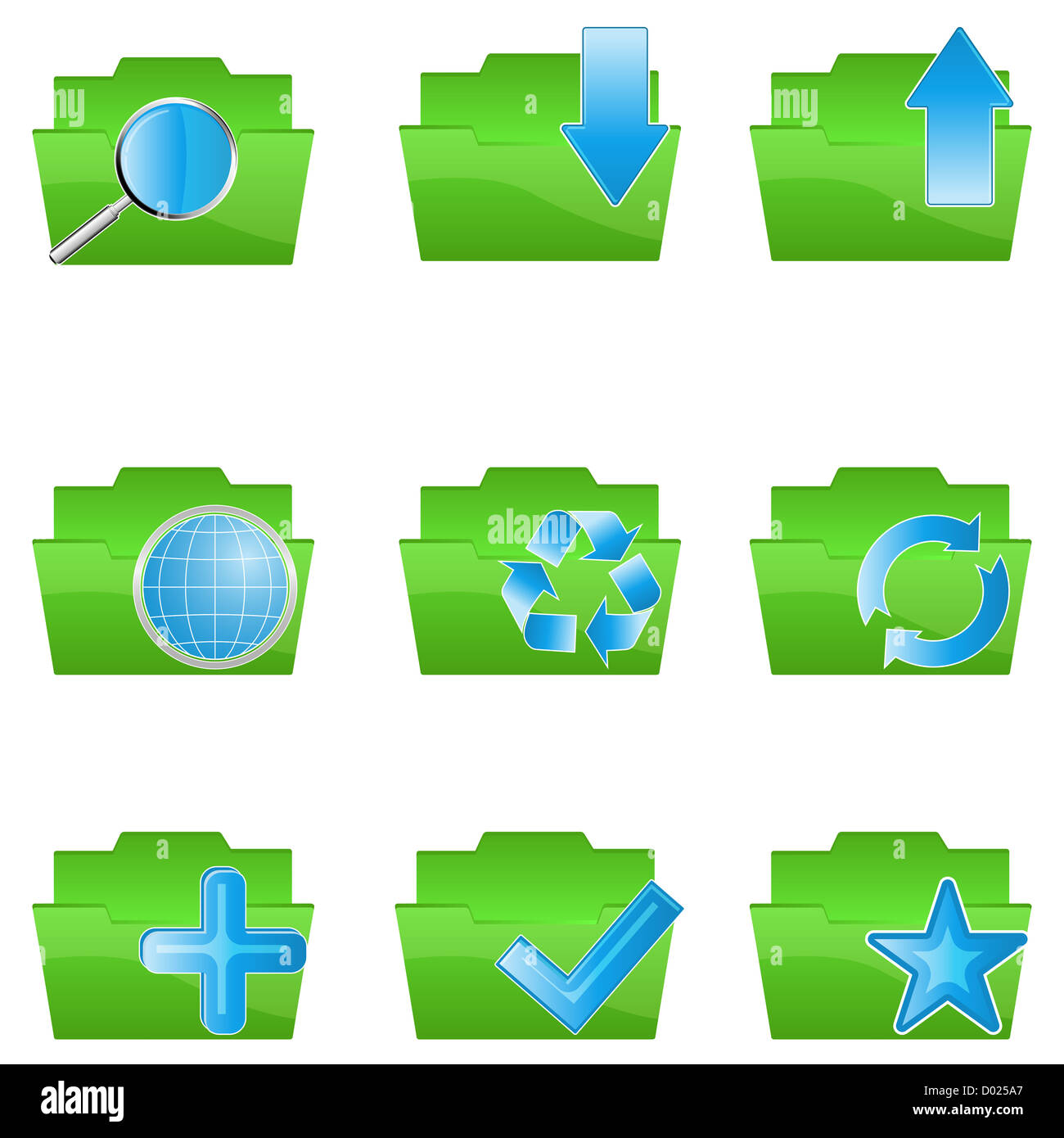 illustration of folder icons on white background Stock Photo - Alamy