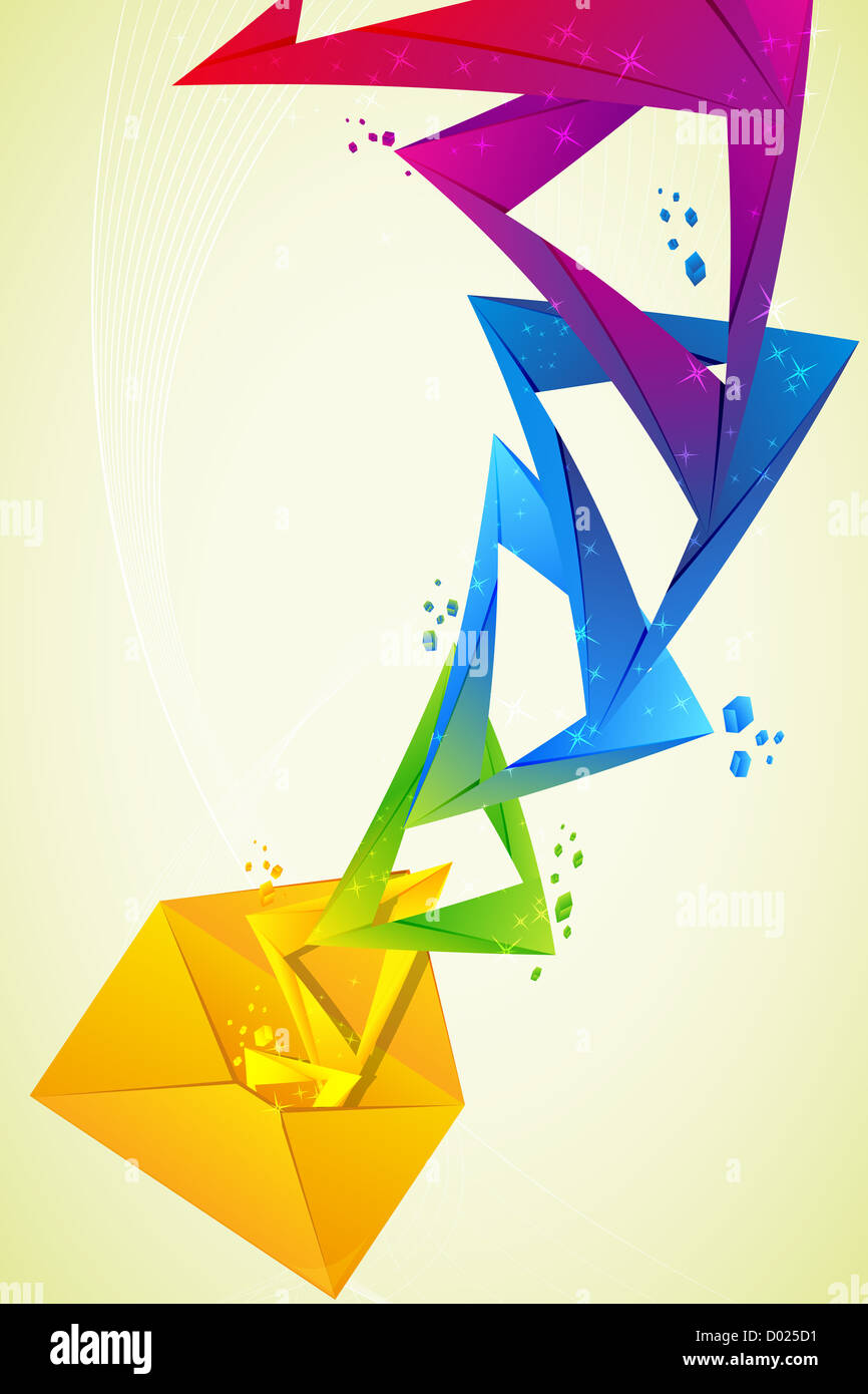 illustration of abstract colourful design in letter on white background ...