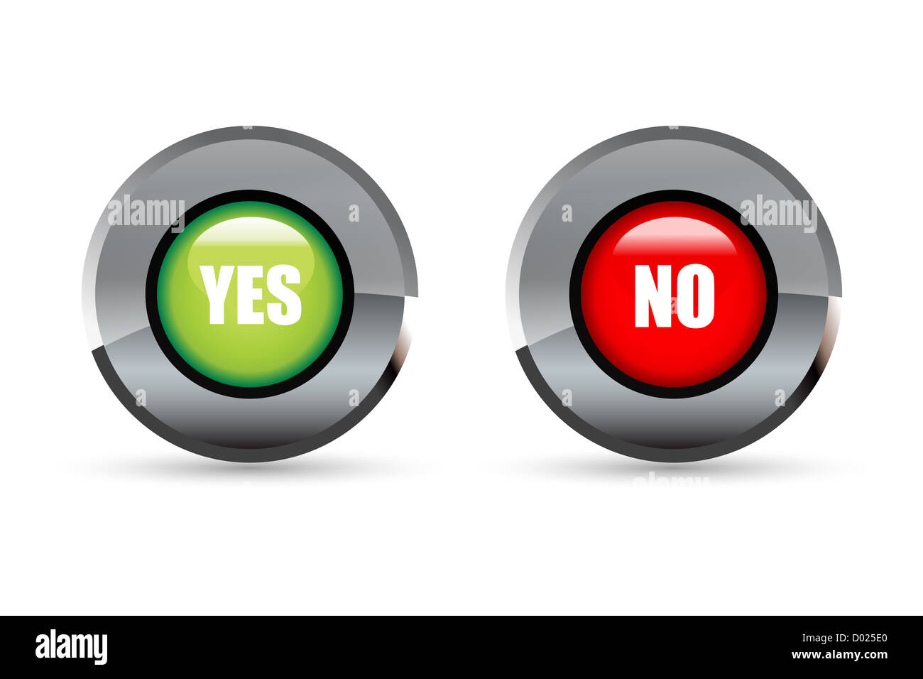 illustration of yes and no button on white background Stock Photo - Alamy