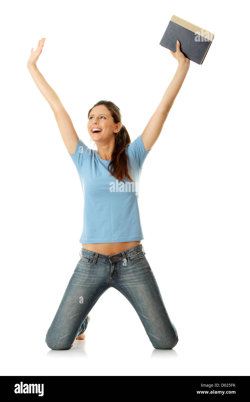 Happy student girl Stock Photo - Alamy