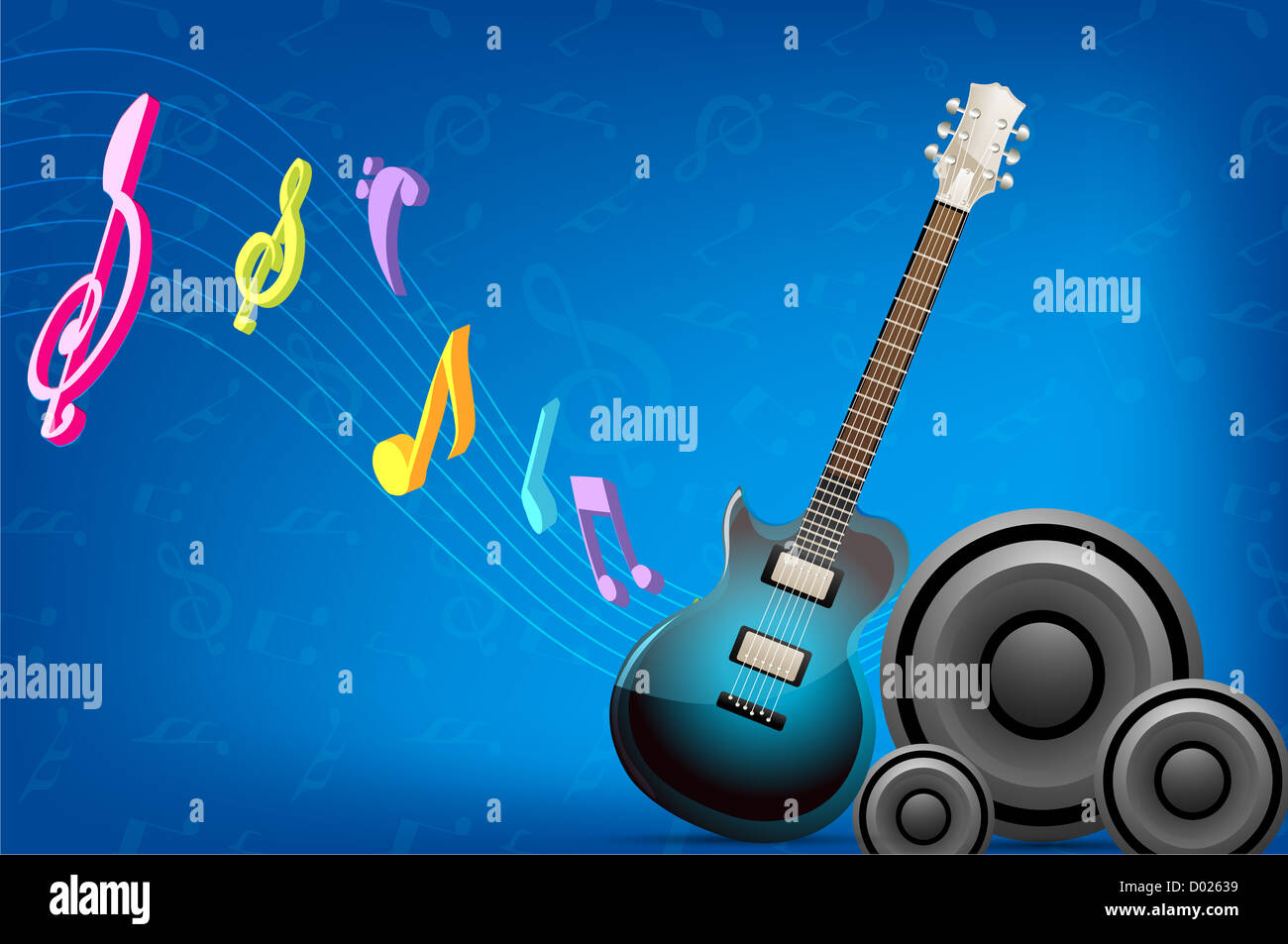 illustration of music card on abstract background Stock Photo - Alamy