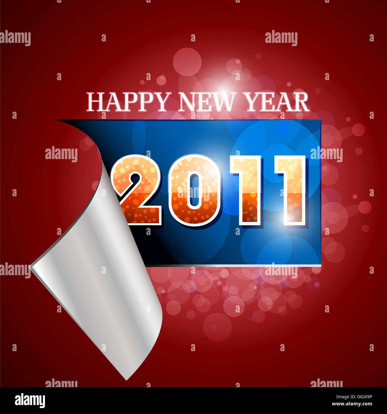 illustration of 2011 new year card on abstract background Stock Photo ...
