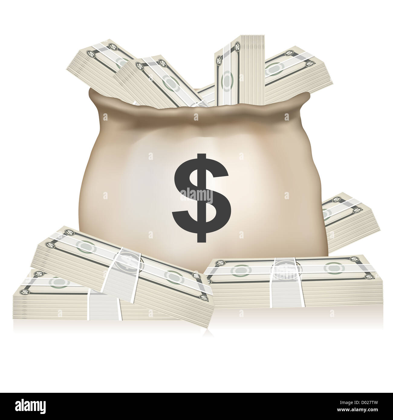 illustration of dollar bag on white background Stock Photo - Alamy