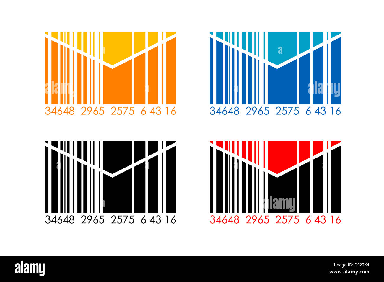 illustration of barcode letters on white background Stock Photo - Alamy