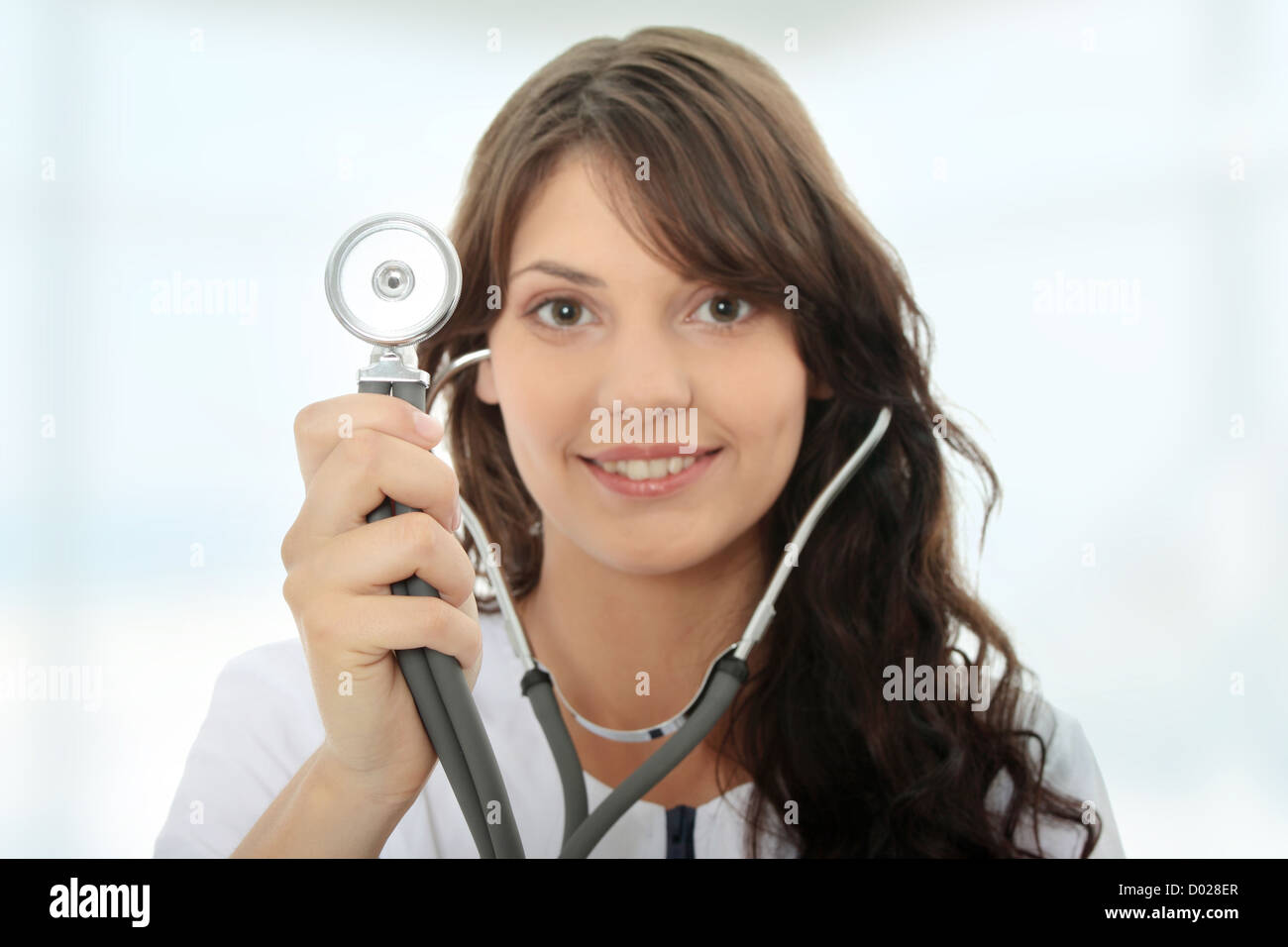 Female doctor with stethoscope - focus on stethoscope Stock Photo - Alamy