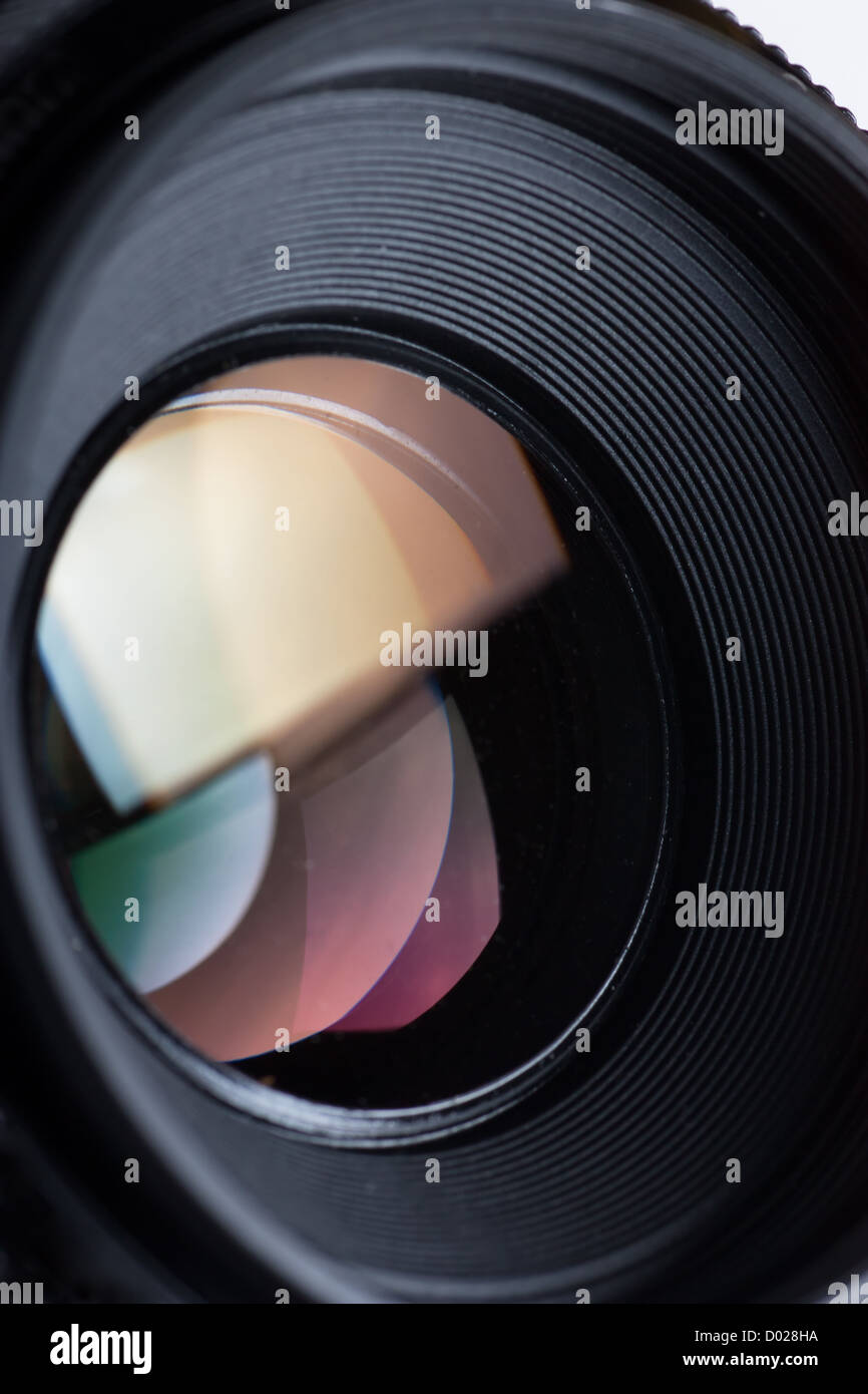 Closeup view of objective with reflections Stock Photo - Alamy