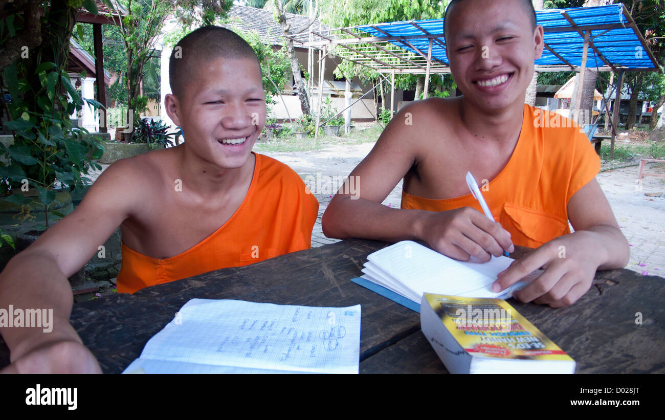Old buddhist monk reading scripts hi-res stock photography and images ...