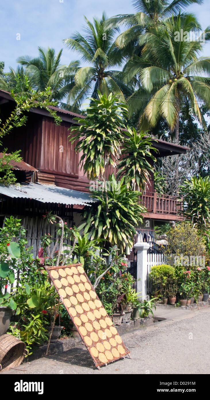 Drying rice in the streets hi-res stock photography and images - Alamy
