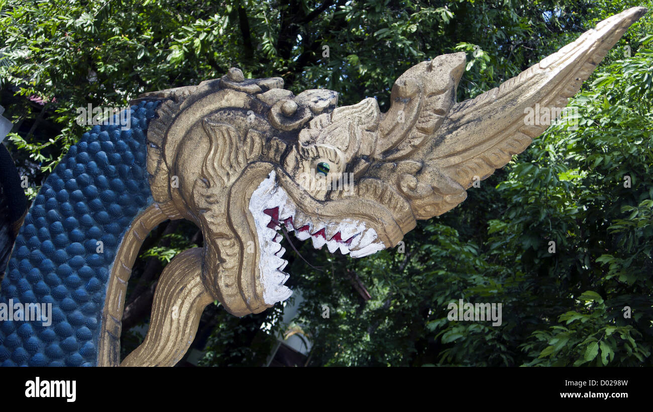 Naga mythical snake temple Wat Simuang Vientiane Laos PDR Stock Photo ...