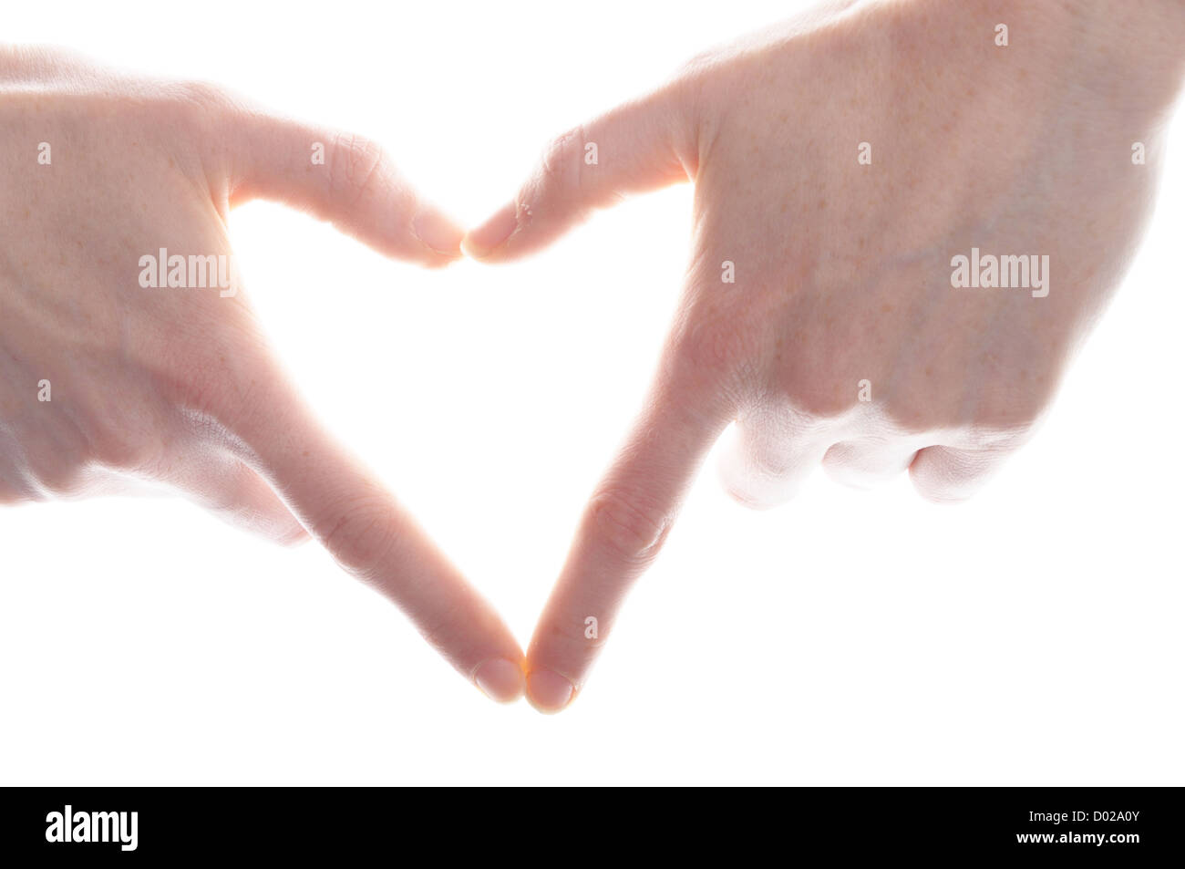 hand and heart isolated on white background showing love concept Stock ...