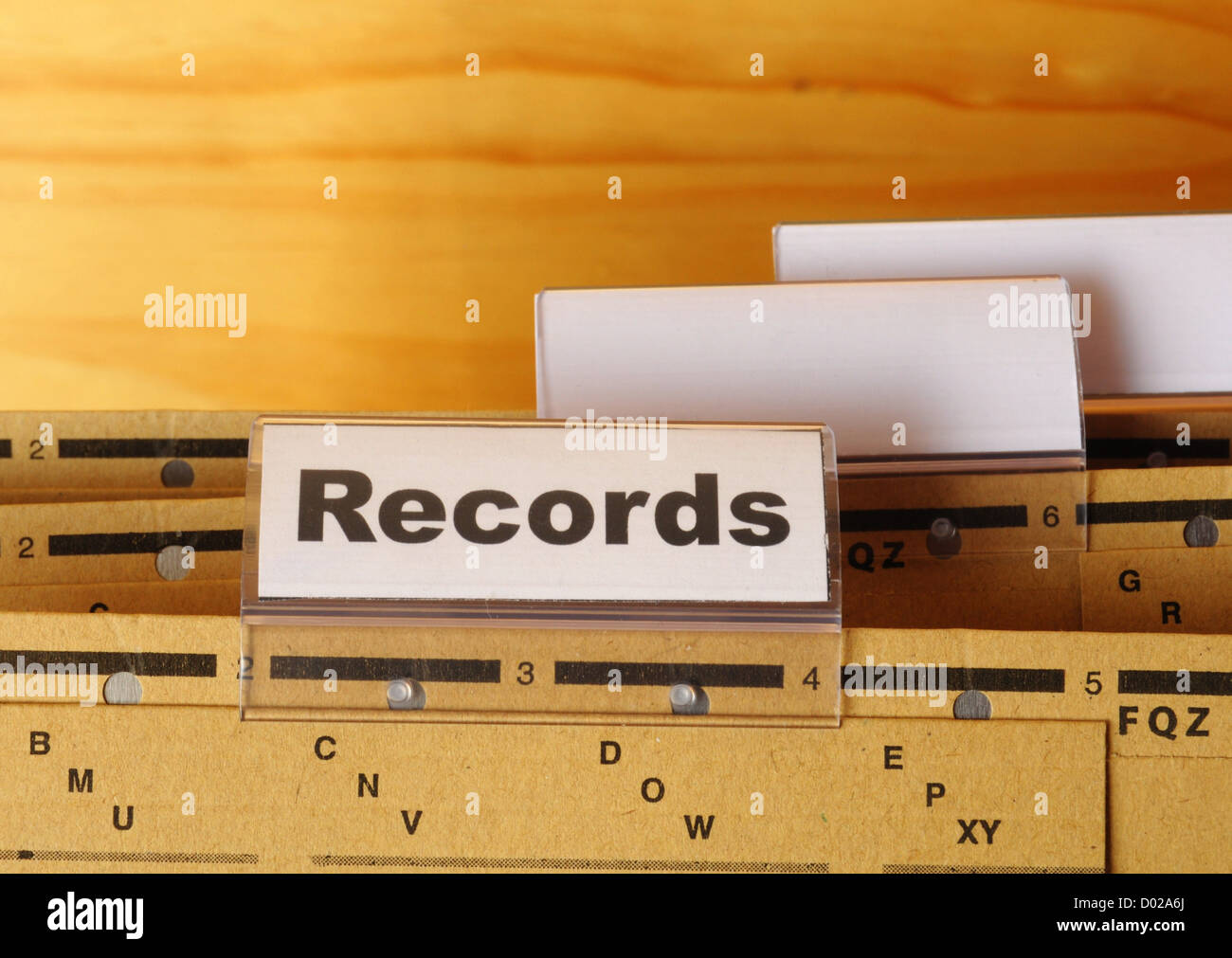 records word on business folder index showing office concept Stock ...