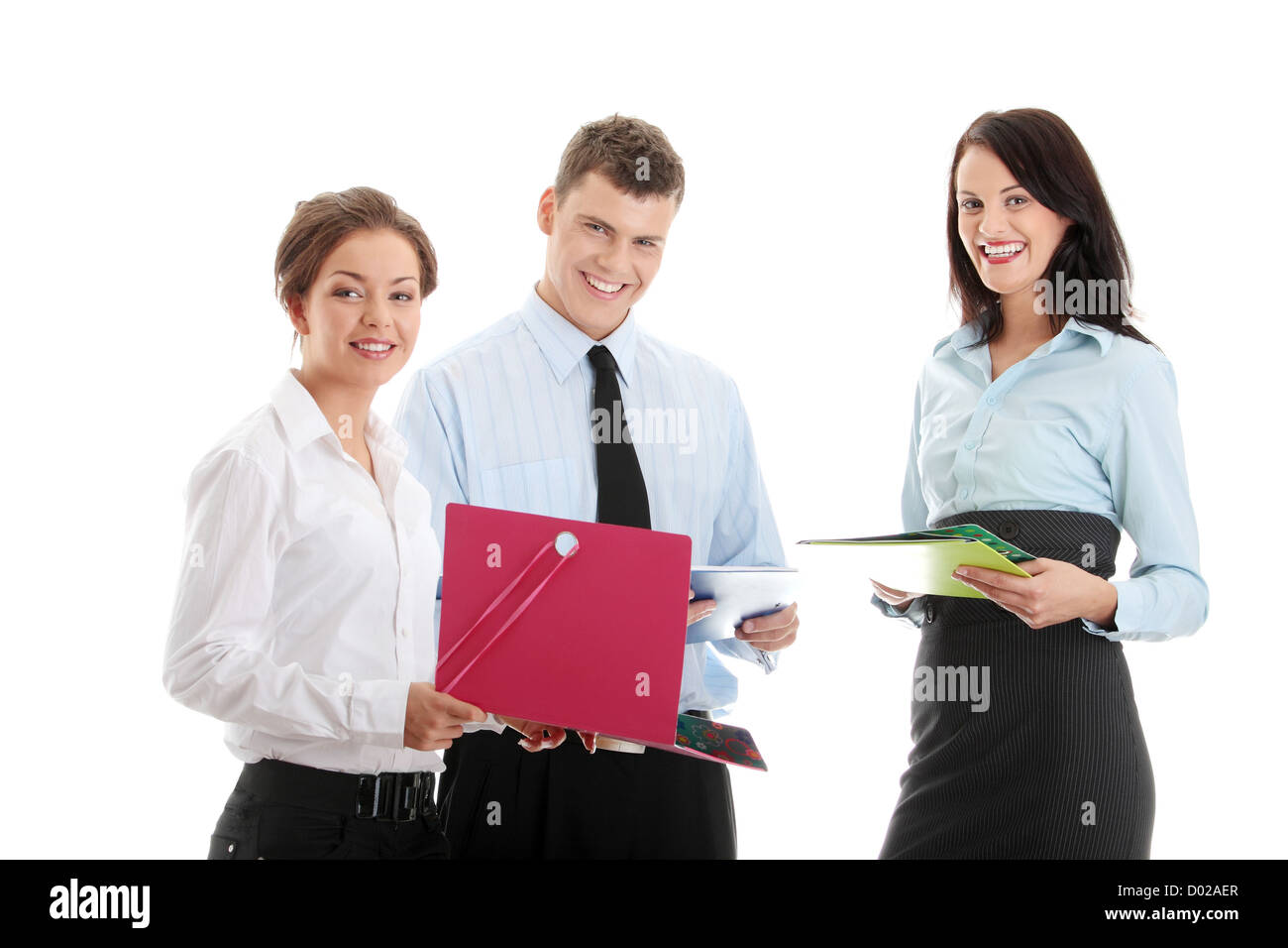 Conversation of business group. Isolated on white background, in the ...