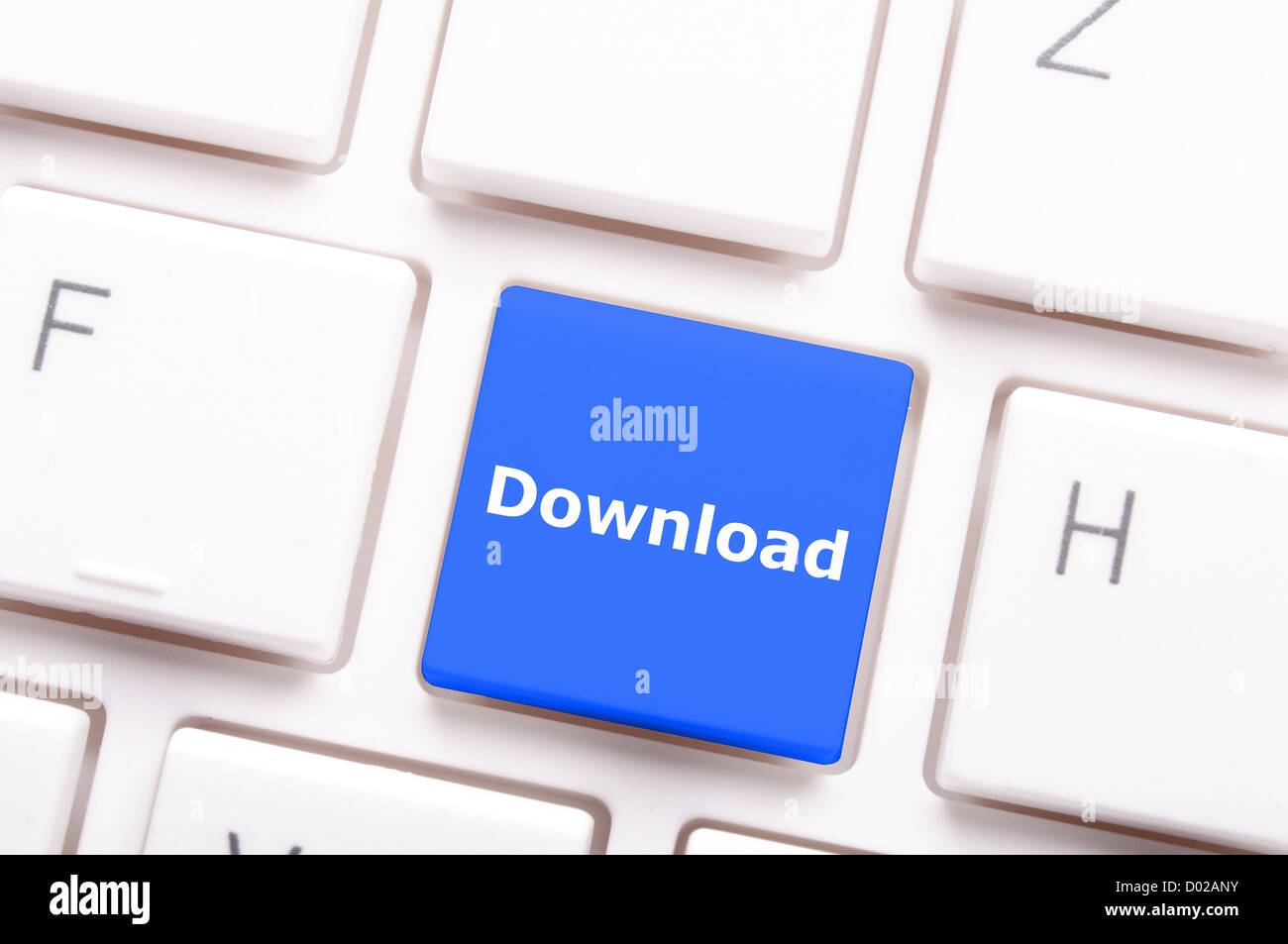download key on keyboard showing internet concept Stock Photo - Alamy