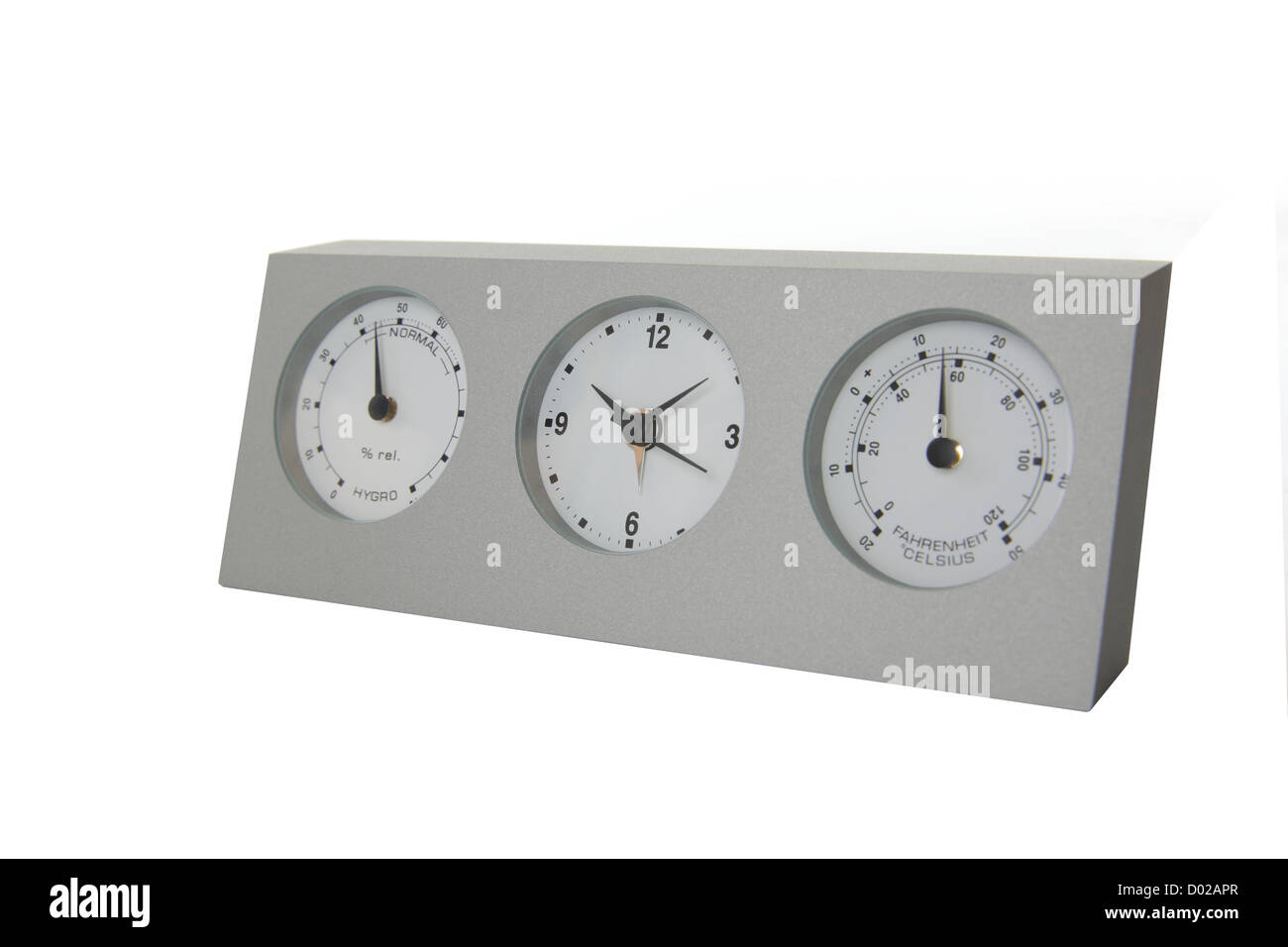 Analog weather station isolated on white background Stock Photo - Alamy