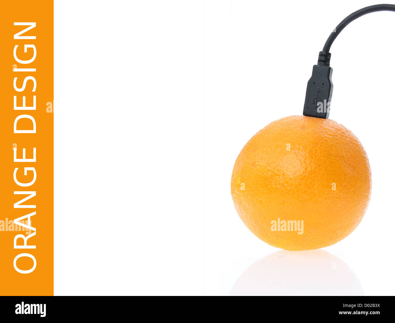 Orange USB isolated on white background Stock Photo - Alamy