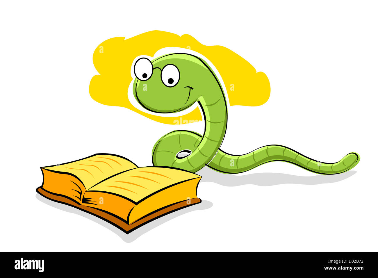 illustration of book with snake on white background Stock Photo - Alamy