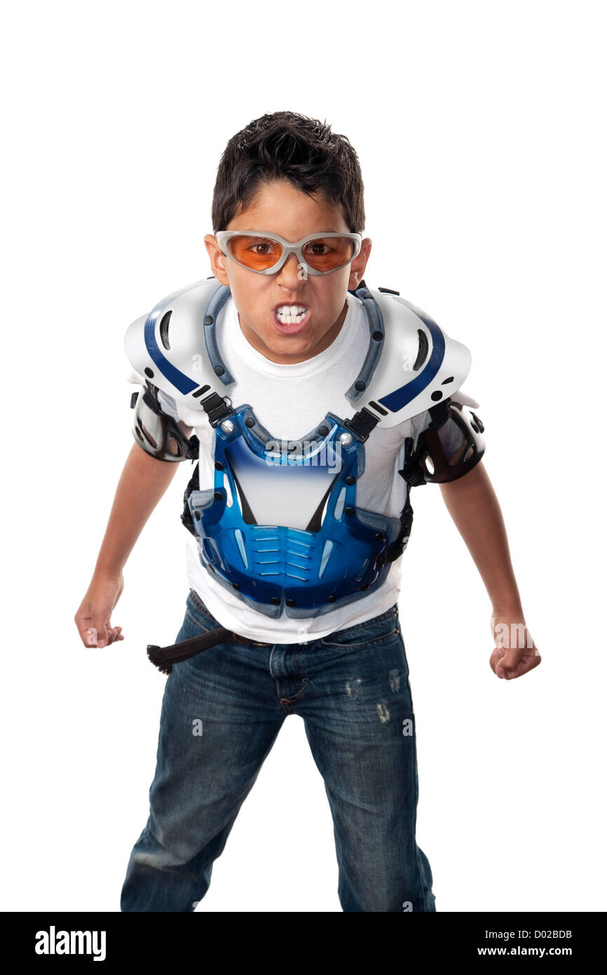 Young raging angry boy in motorcross gear Stock Photo - Alamy