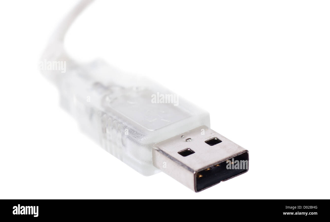 Usb cable plug on the white background Stock Photo - Alamy