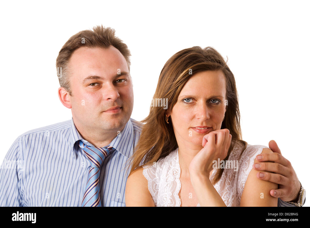 Cheerful Middle aged couple together isolated on white Stock Photo - Alamy