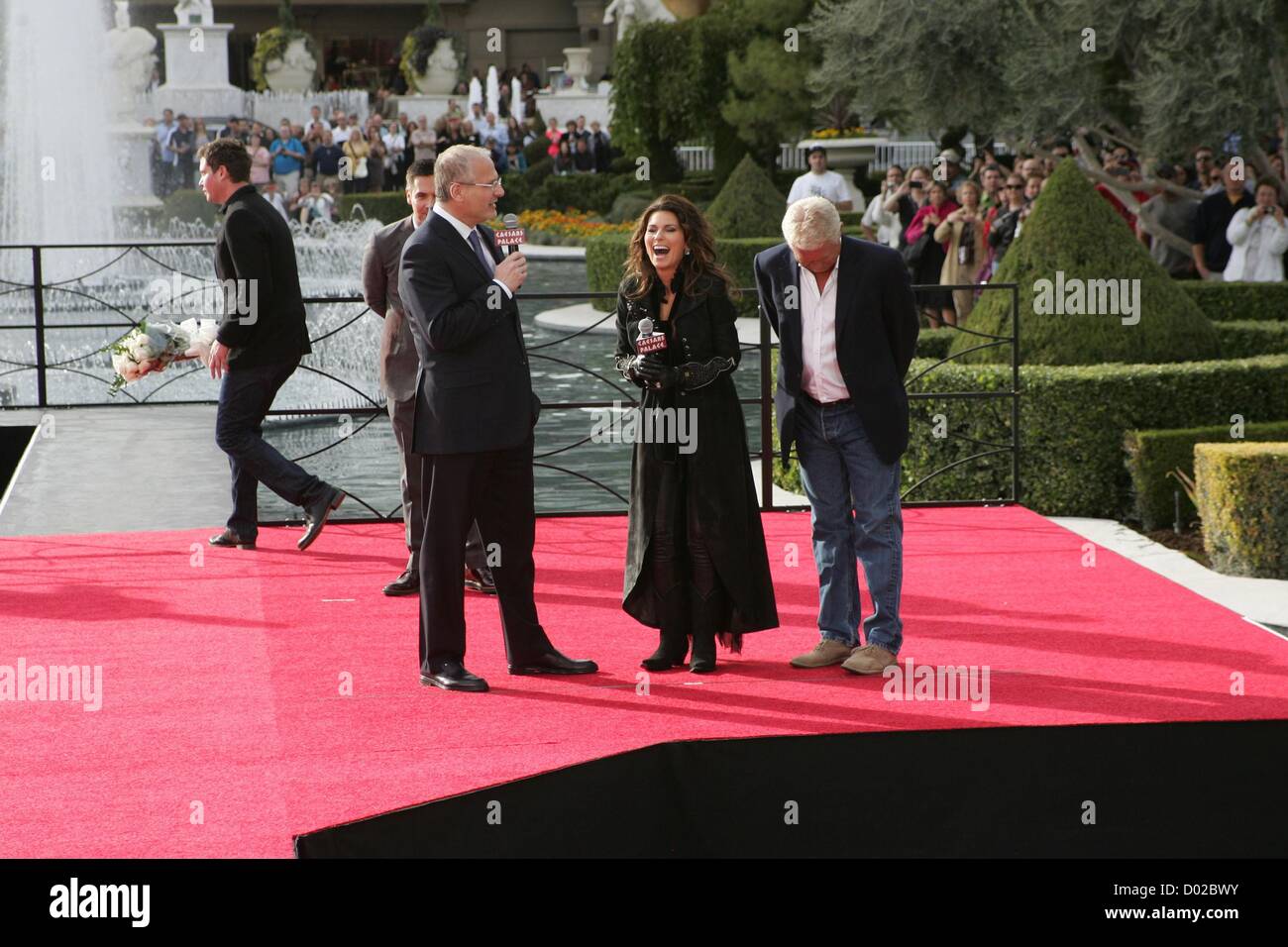 Gary Selesner, Shania Twain, John Meglen at a public appearance for ...