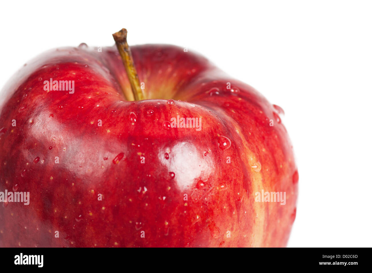Closeup view of big red apple isolated over white background Stock ...