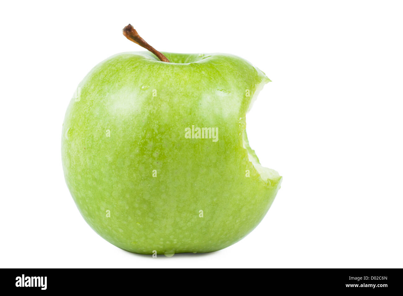 Green apple without a bit isolated over white background Stock Photo ...