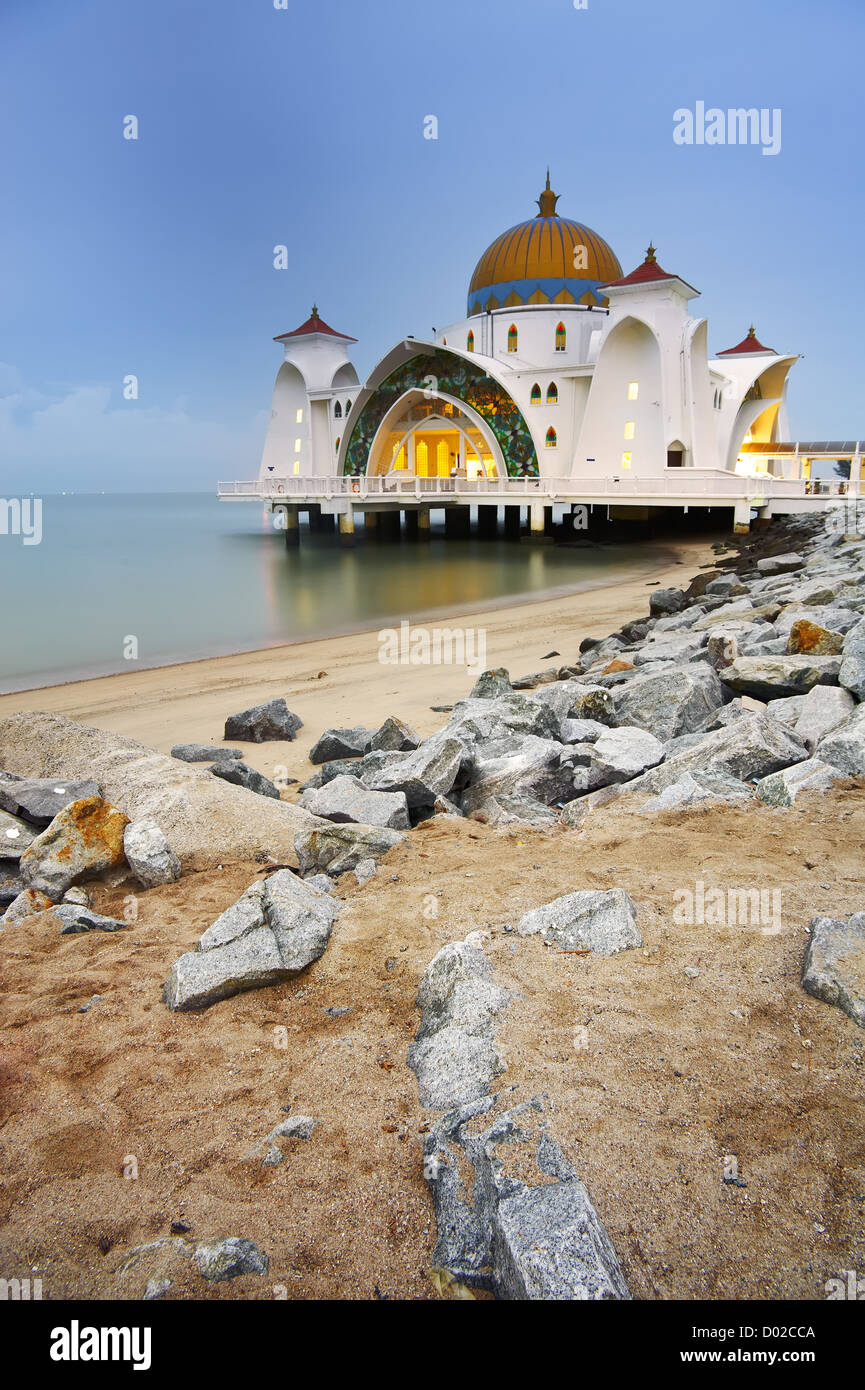 Mosque on water in Malacca, Malaysia, Asia Stock Photo - Alamy