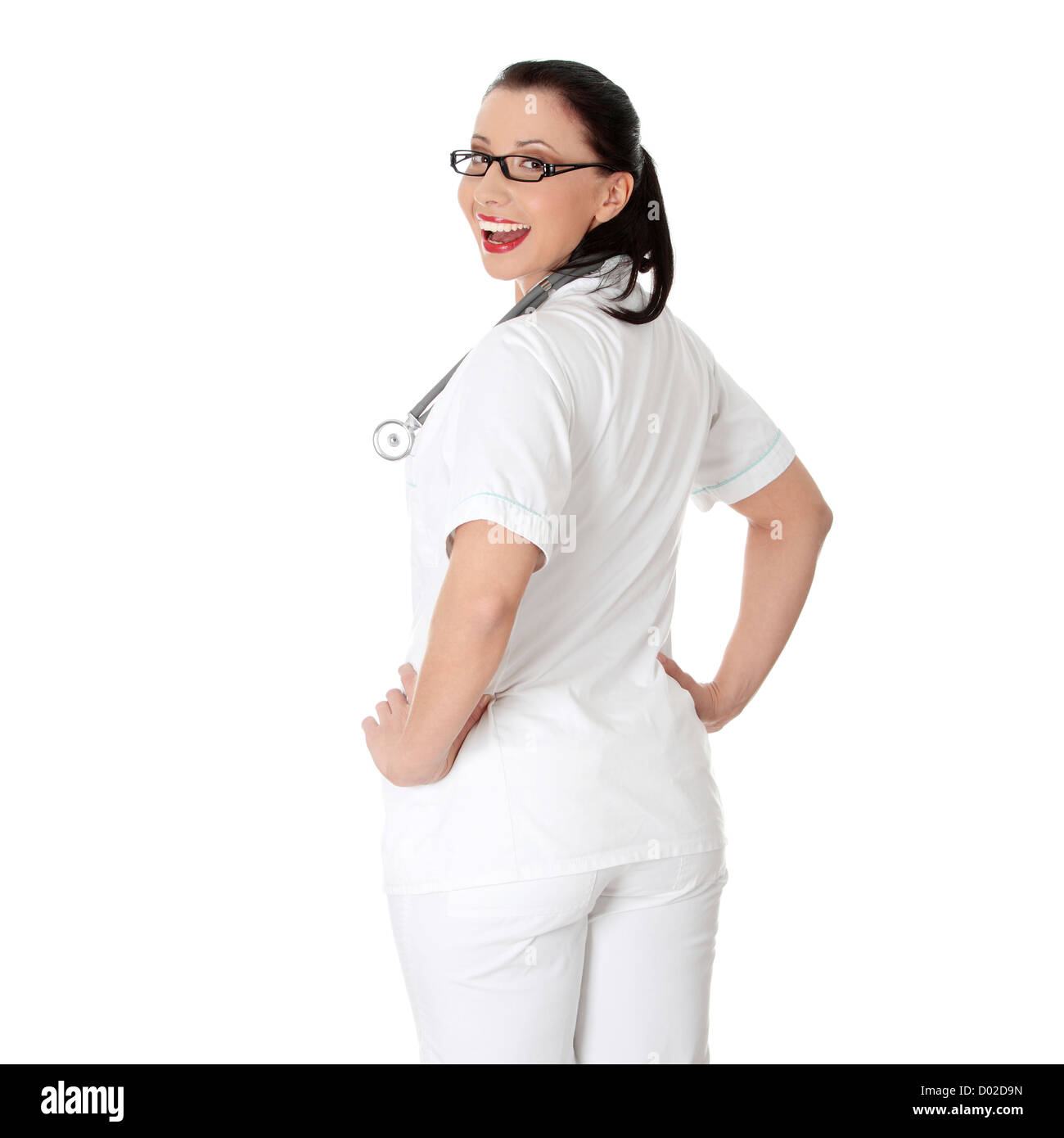 Young happy female nurse or doctor Stock Photo - Alamy