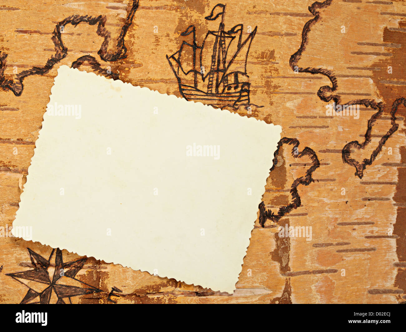 The stylized page on the order ancient map with an empty place for your ...