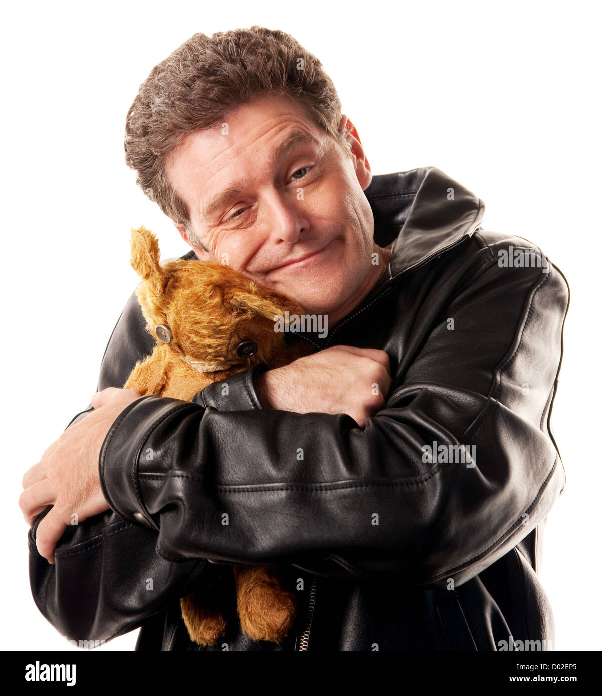 Hug cuddle leather jacket hi-res stock photography and images - Alamy