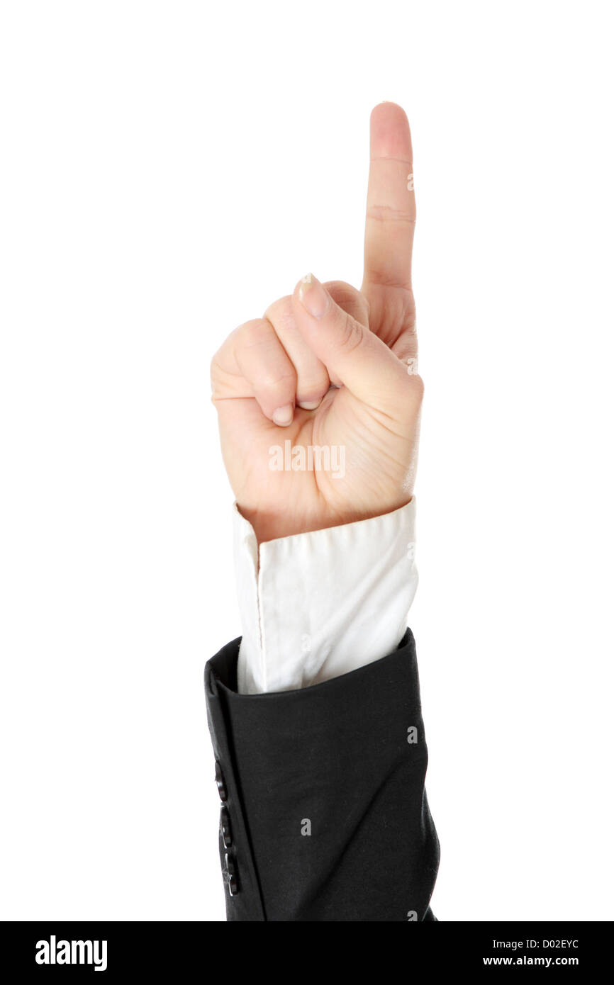 Pointing hand isolated on white background Stock Photo - Alamy