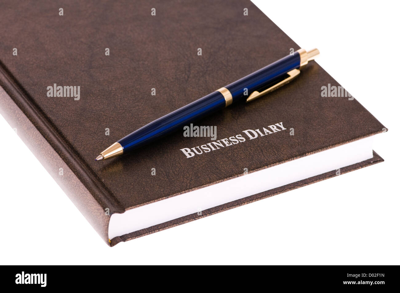 brown business diary isolated on white background Stock Photo - Alamy