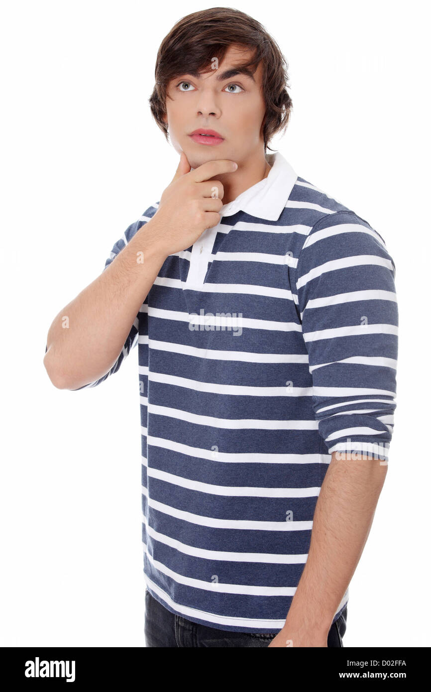 Thoughtful young man Stock Photo - Alamy