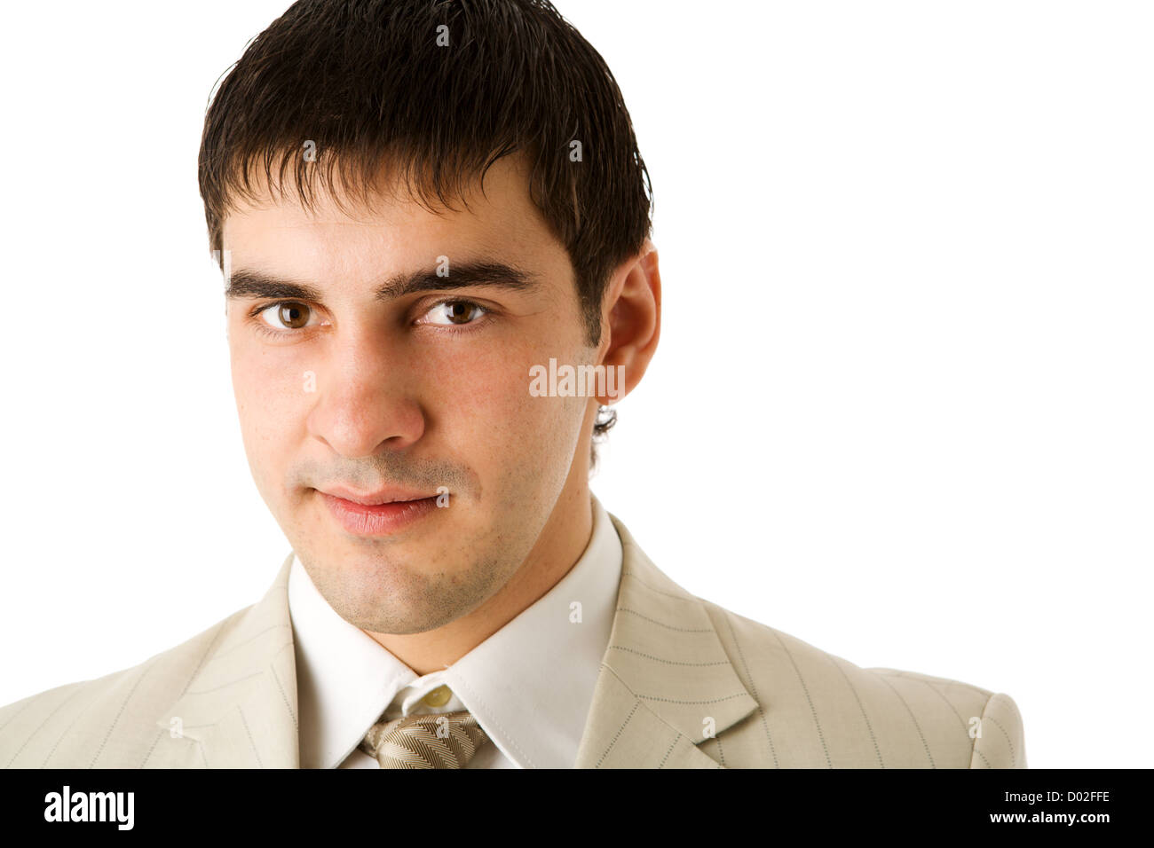 Close-up portrait of hansom young man isolated on white Stock Photo - Alamy