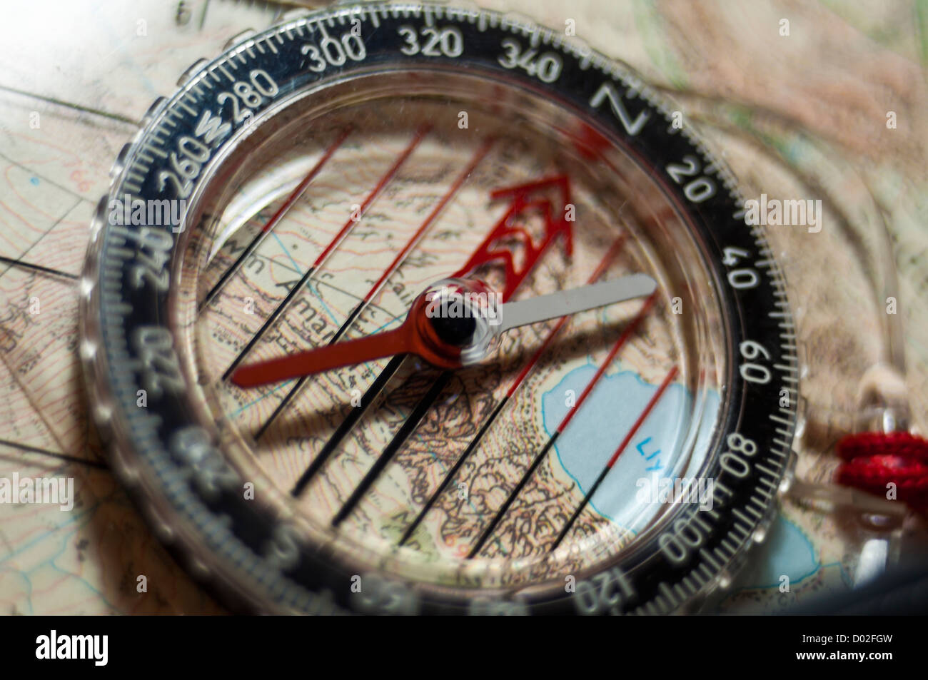Compass on map hi-res stock photography and images - Alamy