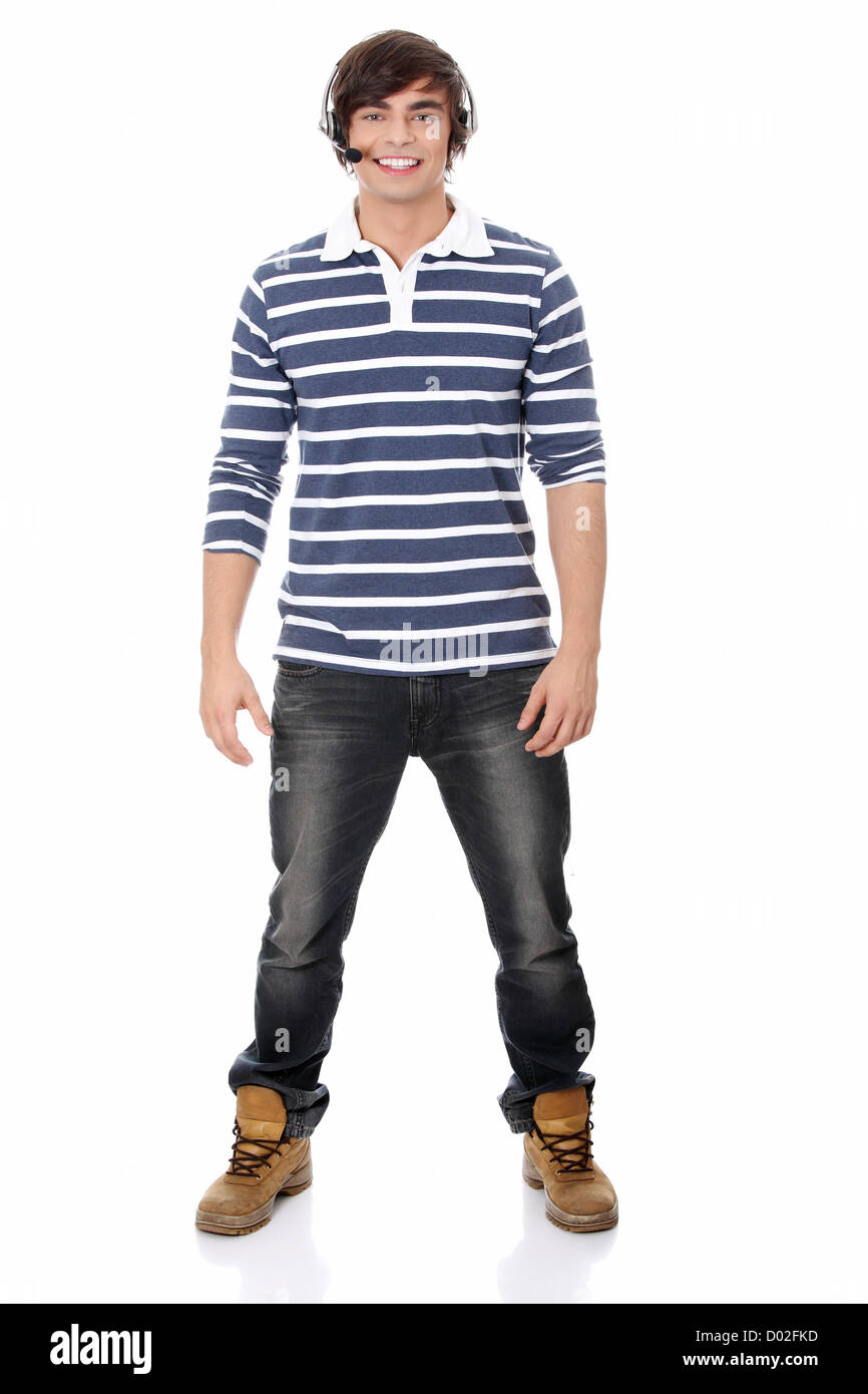 Young man customer support Cut Out Stock Images & Pictures - Alamy