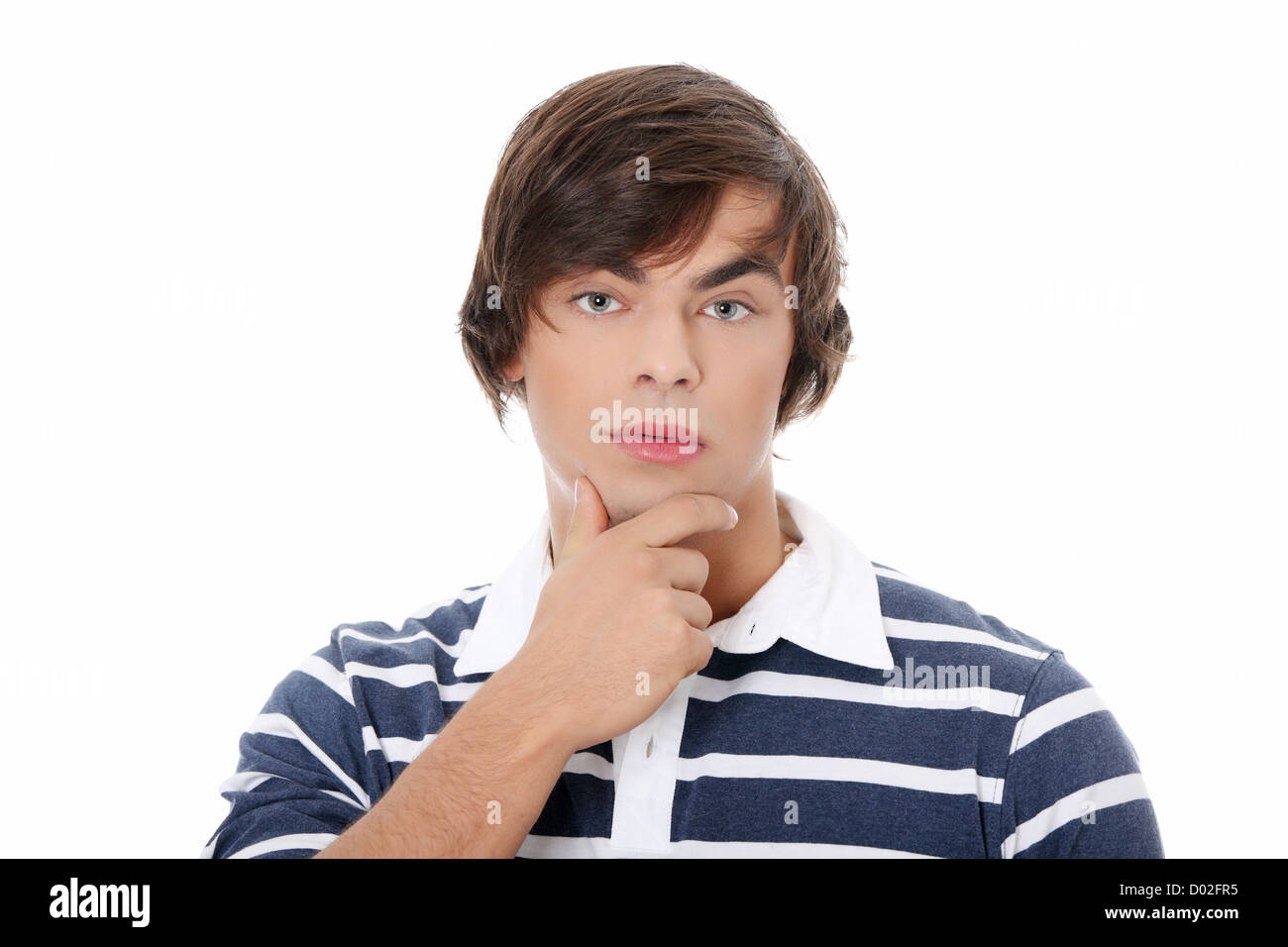 Thoughtful young man Stock Photo - Alamy Thoughtful young man Stock Photo - Alamy