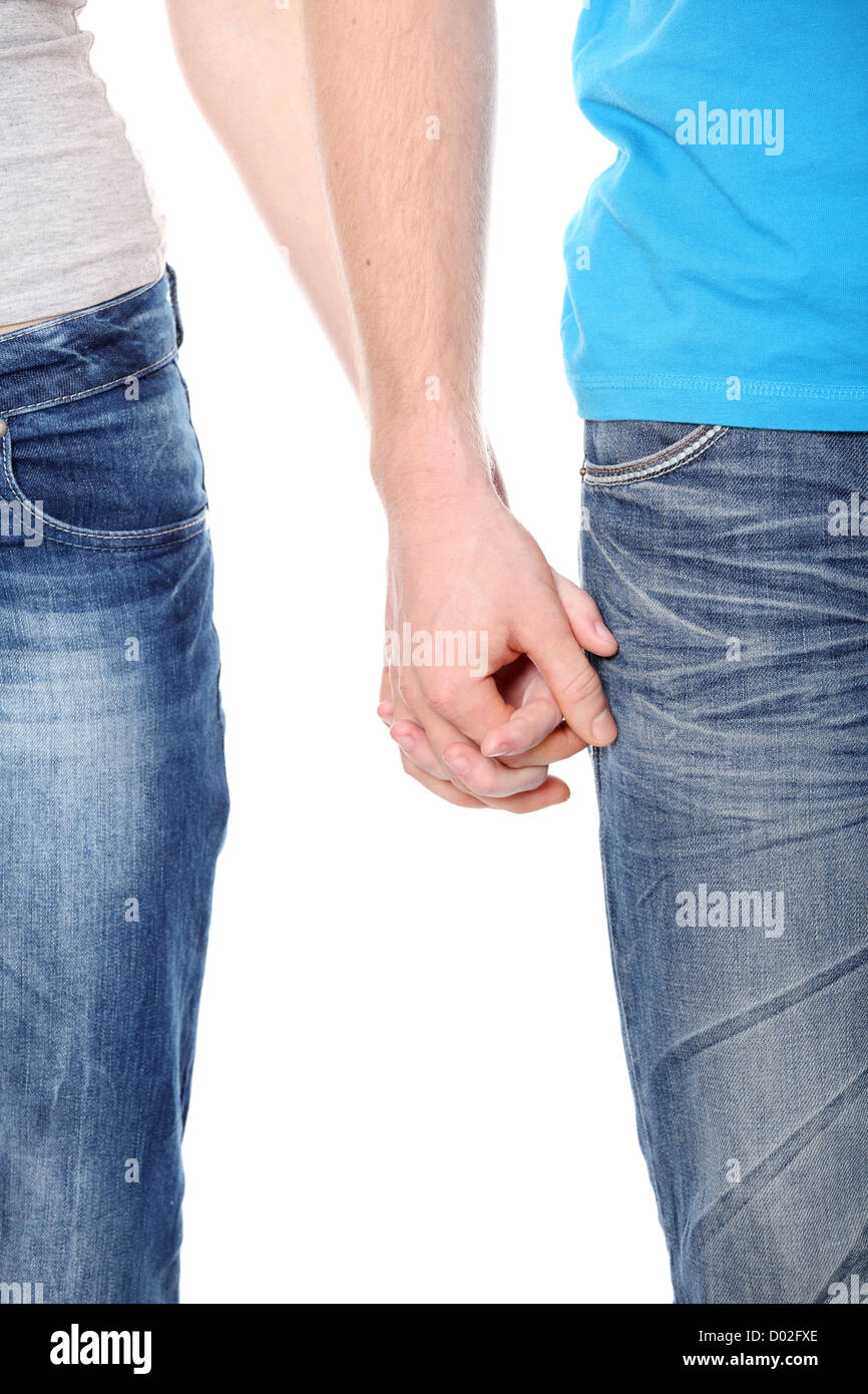 Close-ups of couple hands, isolated on white background Stock Photo - Alamy