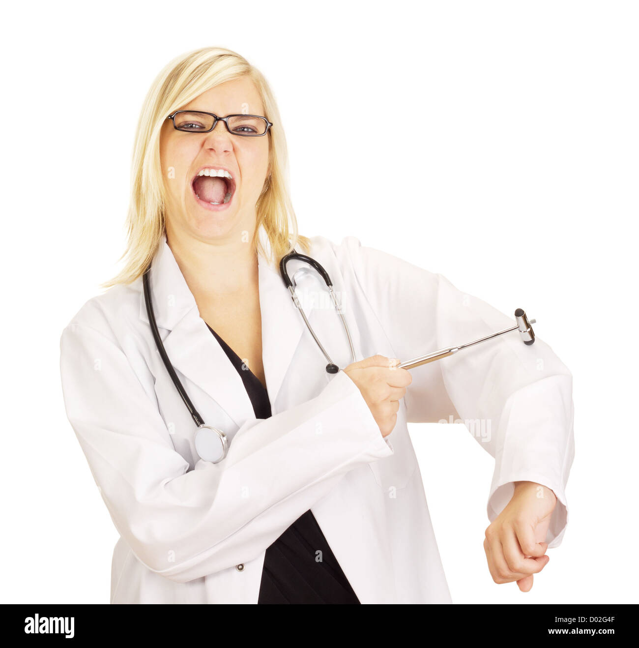 Medical doctor with reflex hammer Stock Photo - Alamy