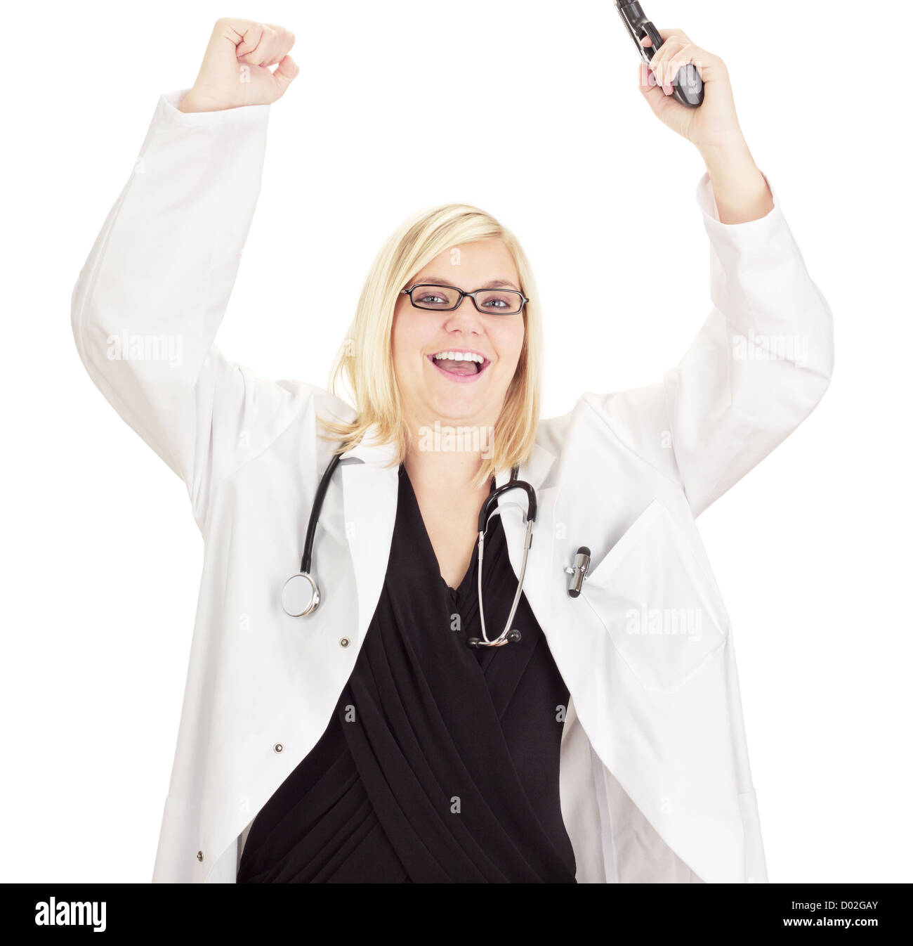 Medical doctor with a gun Stock Photo - Alamy