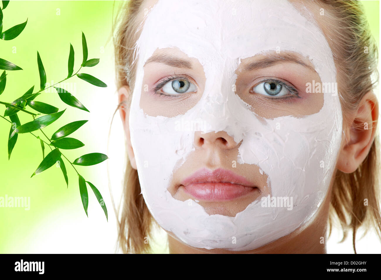 Young female face with clay mask Stock Photo - Alamy