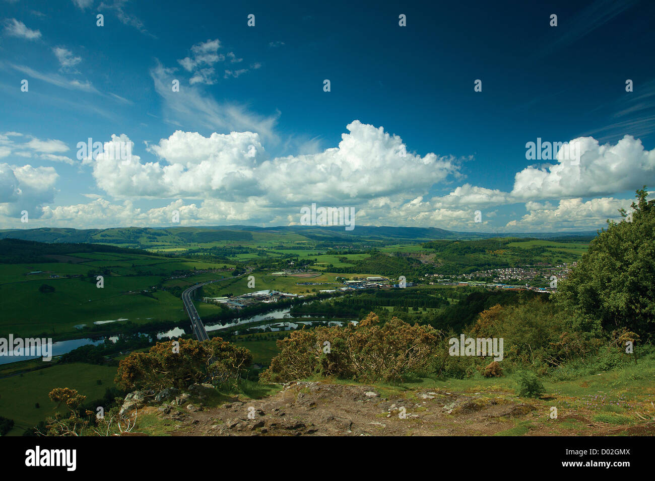 Perth and the River Tay from Kinnoull Hill, Perth, Perthshire Stock ...