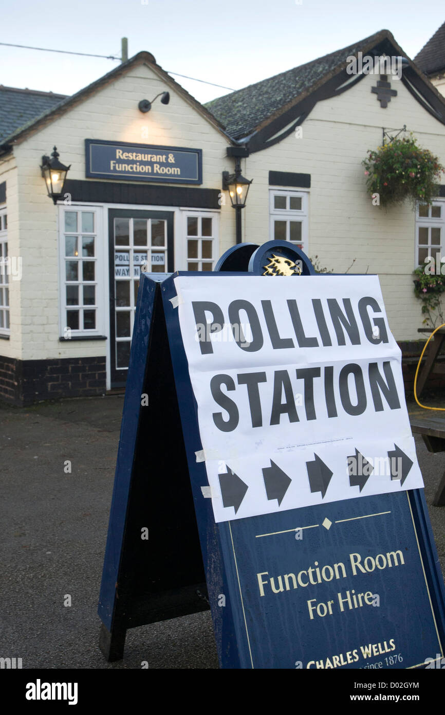 The Rose Inn, Baxterley, North Warwickshire, being used as a Polling ...