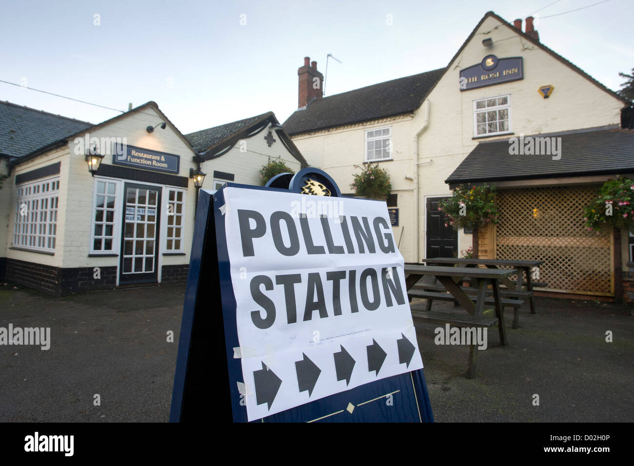 The Rose Inn, Baxterley, North Warwickshire, being used as a Polling ...