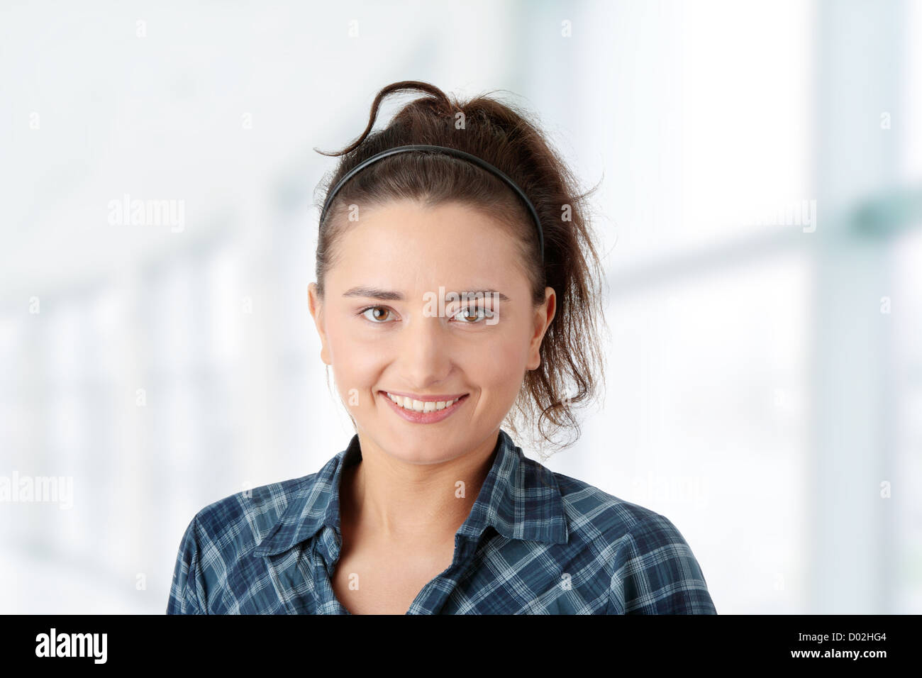 Young caucasian woman portrait, over white background Stock Photo - Alamy
