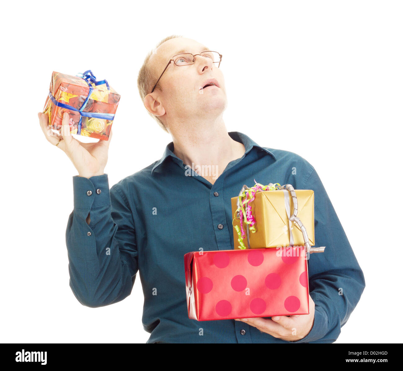 Business person throwing a gift Stock Photo - Alamy
